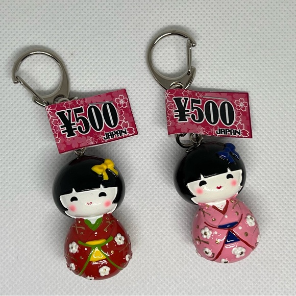 Accessories | New Made In Japan 2 Japanese Dolls Good Luck Charm ...